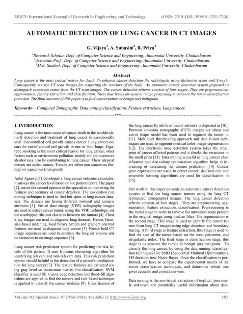 IRJET - Lung Cancer Detection using GLCM and Convolutional Neural Network | PDF