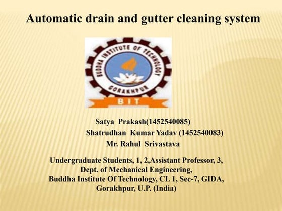 Design and Fabrication of Automatic Drain Cleaner | PDF