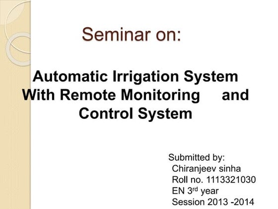 microcontroller based automation of drip irrigation system | PPTX ...