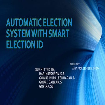 Automatic election system with smart election id | PPT