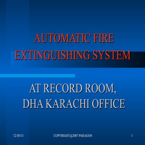 Automatic fire extinguishing system | PPT