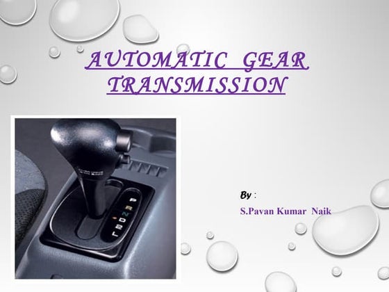 Automtic transmission in cars | PPTX