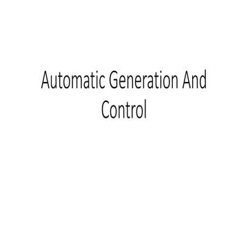 automatic generation and control for power system frequency load ...