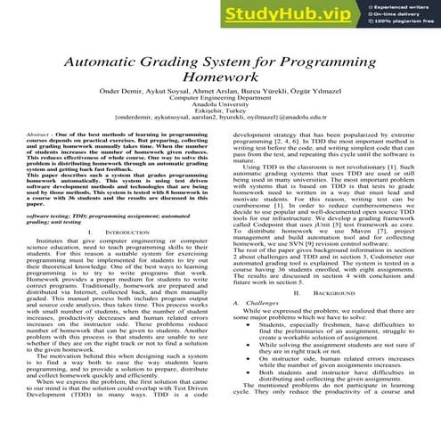 Automatic Grading System For Programming Homework | PDF