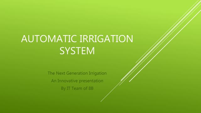 Smart Irrigation ppt | PPTX