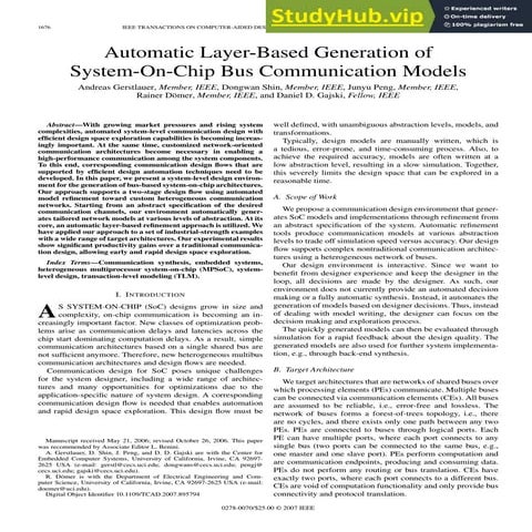 Automatic Layer-Based Generation Of System-On-Chip Bus Communication ...