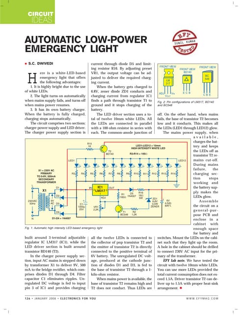 Automatic led emergency light | DOCX | Consumer Electronics | Technology & Computing