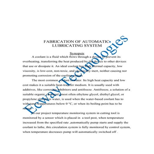 Automatic lubrication | PDF