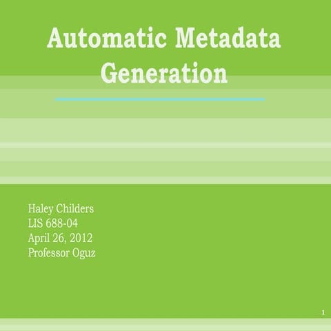 Automatic Metadata Generation Pptx Web Design And Html Internet