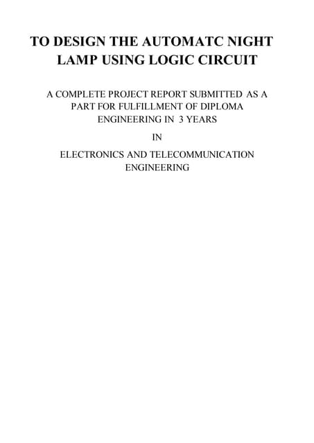 LIGHT DETECTOR USING NAND GATE | DOCX