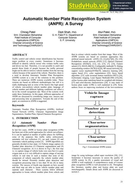 License plate recognition for campus auto-gate system | PDF