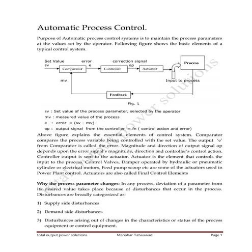 Automatic process control in TPS | PDF
