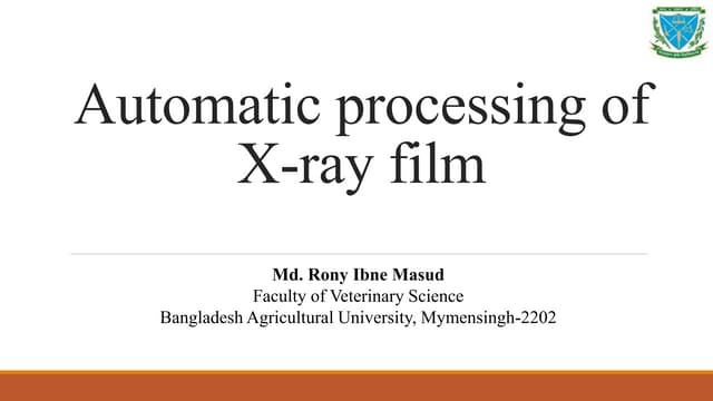 Components of X-Ray Machine | PPTX