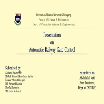 Automatic Railway Gate Control System With Arduino Pptx