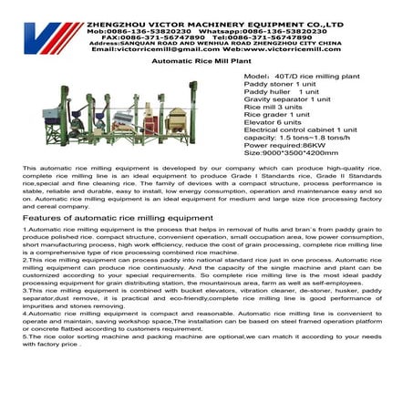Automatic rice mill plant | PDF