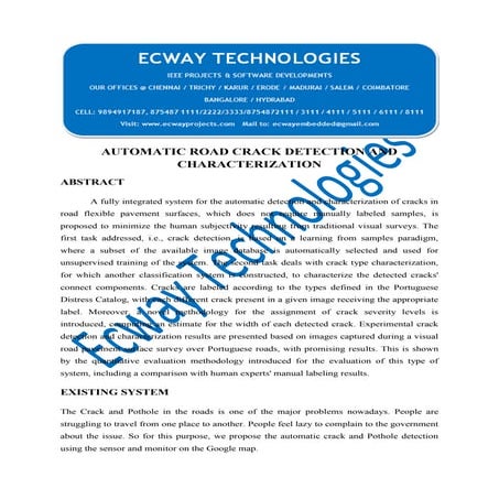 Automatic Road Crack Detection And Characterization Pdf
