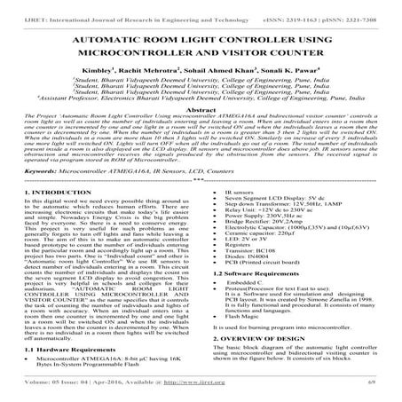 Automatic Room Light Controller Using Microcontroller And Visitor Counter Pdf