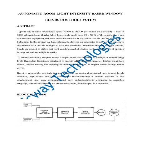Automatic room light intensity based window blinds control system | PDF