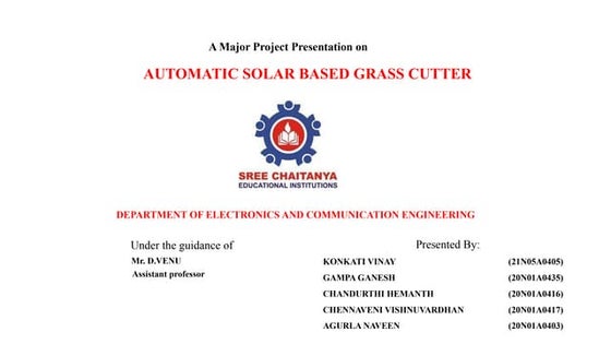 AUTOMATED SOLAR GRASS CUTTER | PDF | Landscaping | Home & Garden