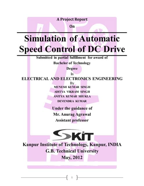 Closed Loop Control of DC Drives | PDF