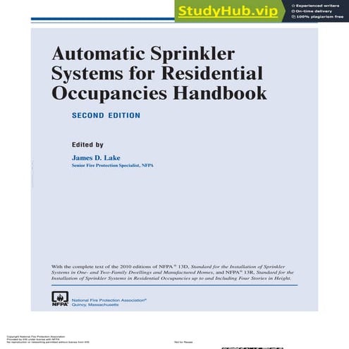 Automatic Sprinkler Systems For Residential Accupancies Handbook | PDF