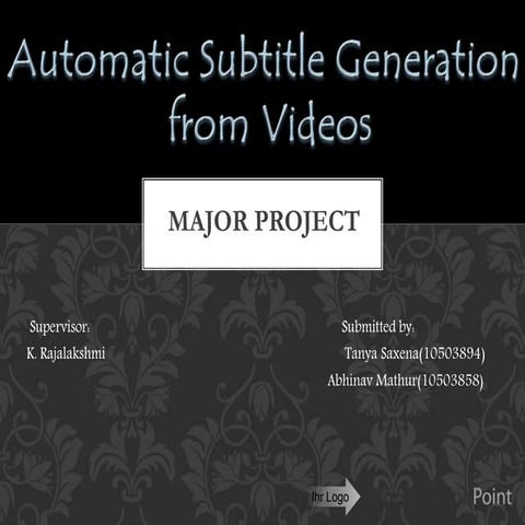 Automatic subtitle generation | PPTX | Digital Audio | Computer ...