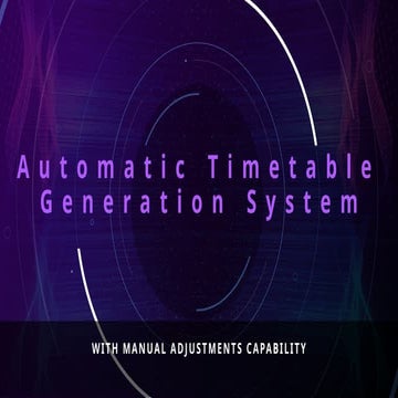 Automatic Timetable Generation System.pptx msbte campus | PPTX