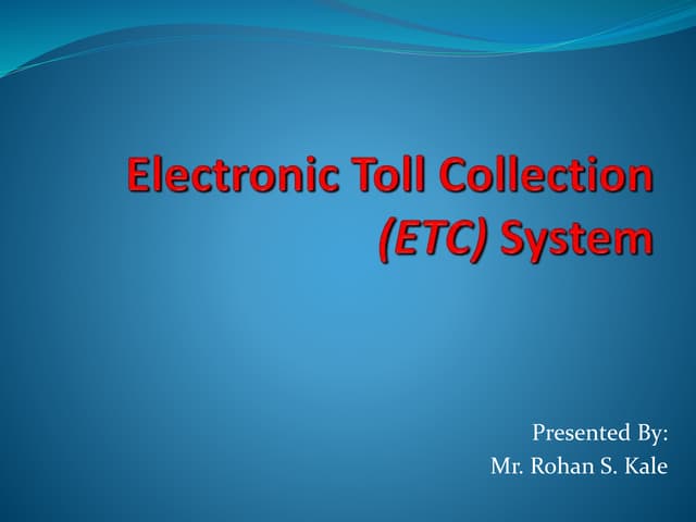 Electronic Toll Collection System | PPT