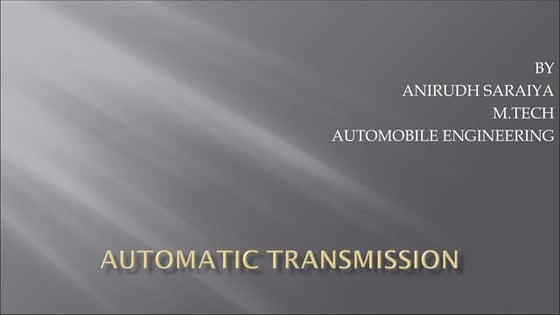 Electronic control of automatic transmission | PPT