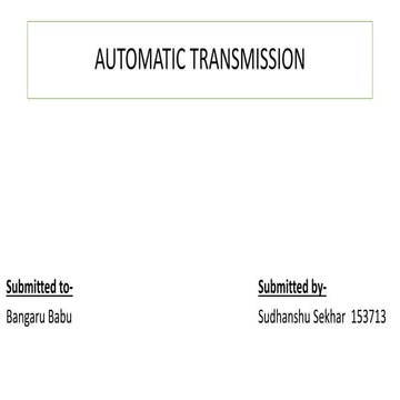 Automatic transmission | PPTX