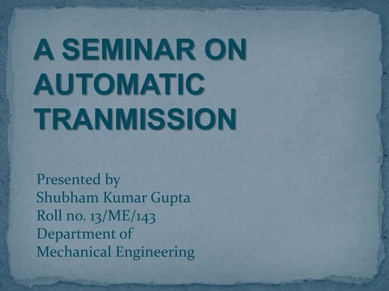 automatic transmission | PDF
