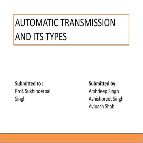 Automatic transmission | PPTX