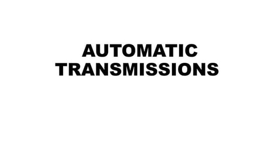 Electronic control of automatic transmission | PPT