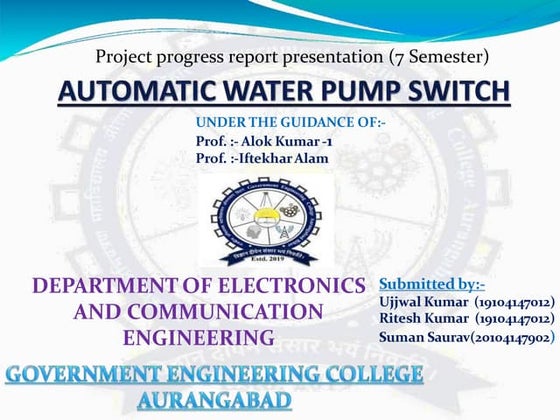 WATER LEVEL AUTOMATIC PUMP CONTROLLER | PPTX | Technology & Computing