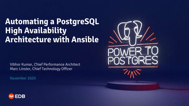 Automating A Postgresql High Availability Architecture With Ansible Ppt 2520