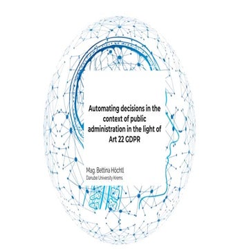 Automating decisions in the context of public administration in the light of Art 22 GDPR | PPT