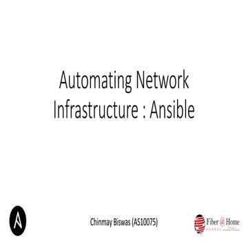 Automating Network Infrastructure Ansible Ppt