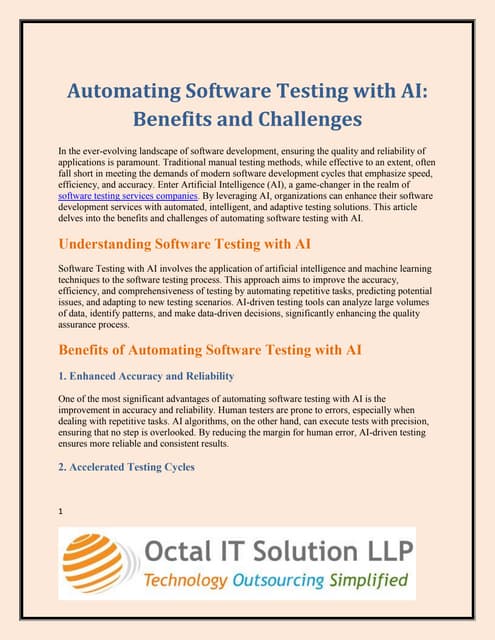 Guide To Improving Qa Testing With Gen Aipdf