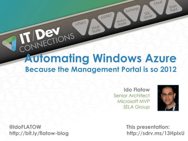 Automating Windows Azure | PPTX Automating Windows Azure | PPTX