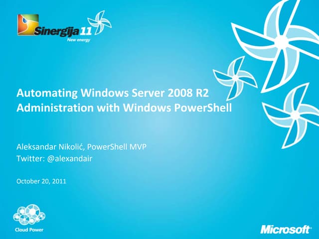 Automating Windows Server 2008 R2 Administration With Windows