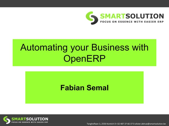 Automating Your Business with Open Erp | PPT Automating Your Business with Open Erp | PPT