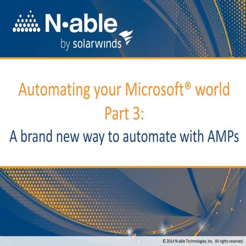 Automating your ms world part 3 a brand new way to monitor with am ps web | PDF