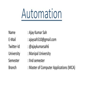 Automation | PPT