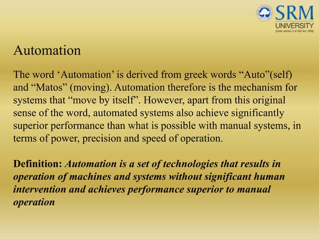 Introduction To Automation / Overview of Industrial Automation | PDF