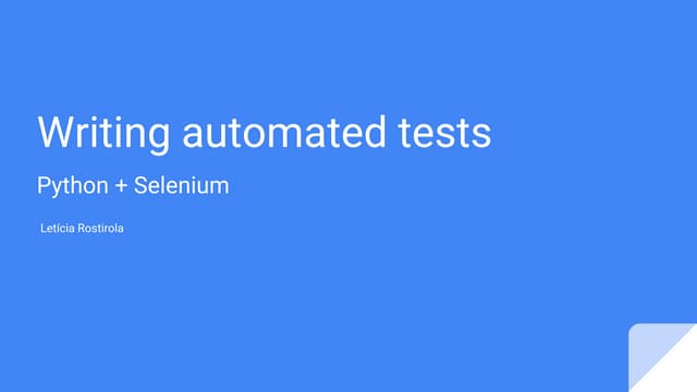 Writing Automation Tests With Python Selenium Behave Pageobjects Ppt 4710