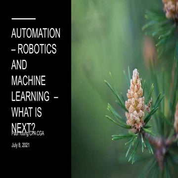 Automation| Robots and Machine Learning | PPT