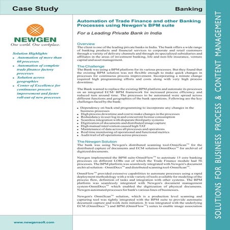 Automation of Trade Finance and other Banking Processes using Newgen’s ...