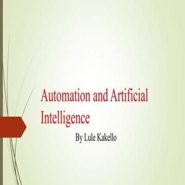 Automation and Artificial Intelligence | PPTX