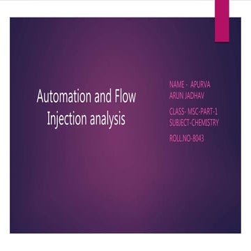 Automation And Flow Injection Analysis Pptx