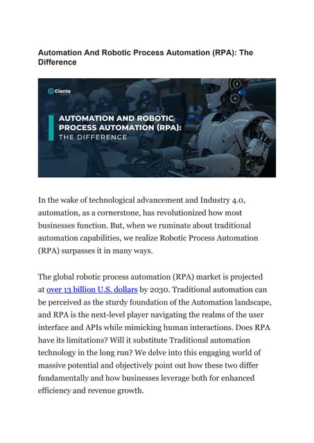 Robotic Process Automation Rpa Ppt